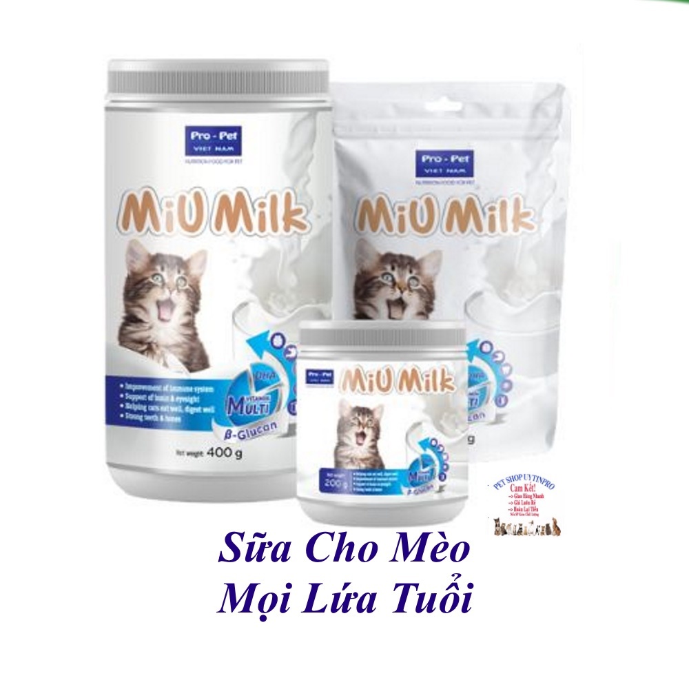 Sữa cho Mèo Pro-pet Miu Milk Bổ sung dinh dưỡng Tăng cường hệ miễn dịch ...