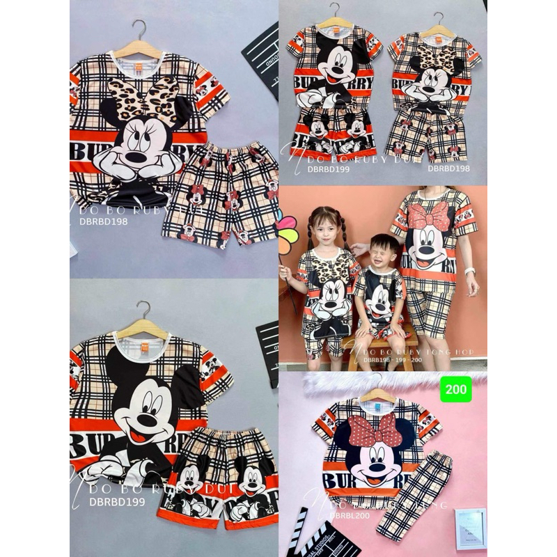 Bộ thun lạnh chuột mickey cho gia đình 7kg-70kg | Shopee Việt Nam