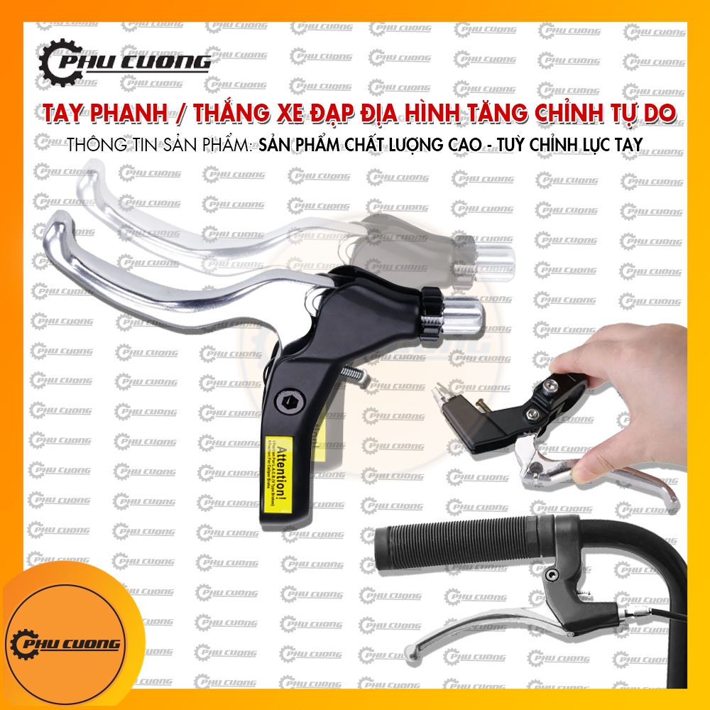 Tay phanh, tay thắng xe đạp địa hình tem vàng siêu nhẹ - Có thể tăng chỉnh dây, lực nắm tay ...