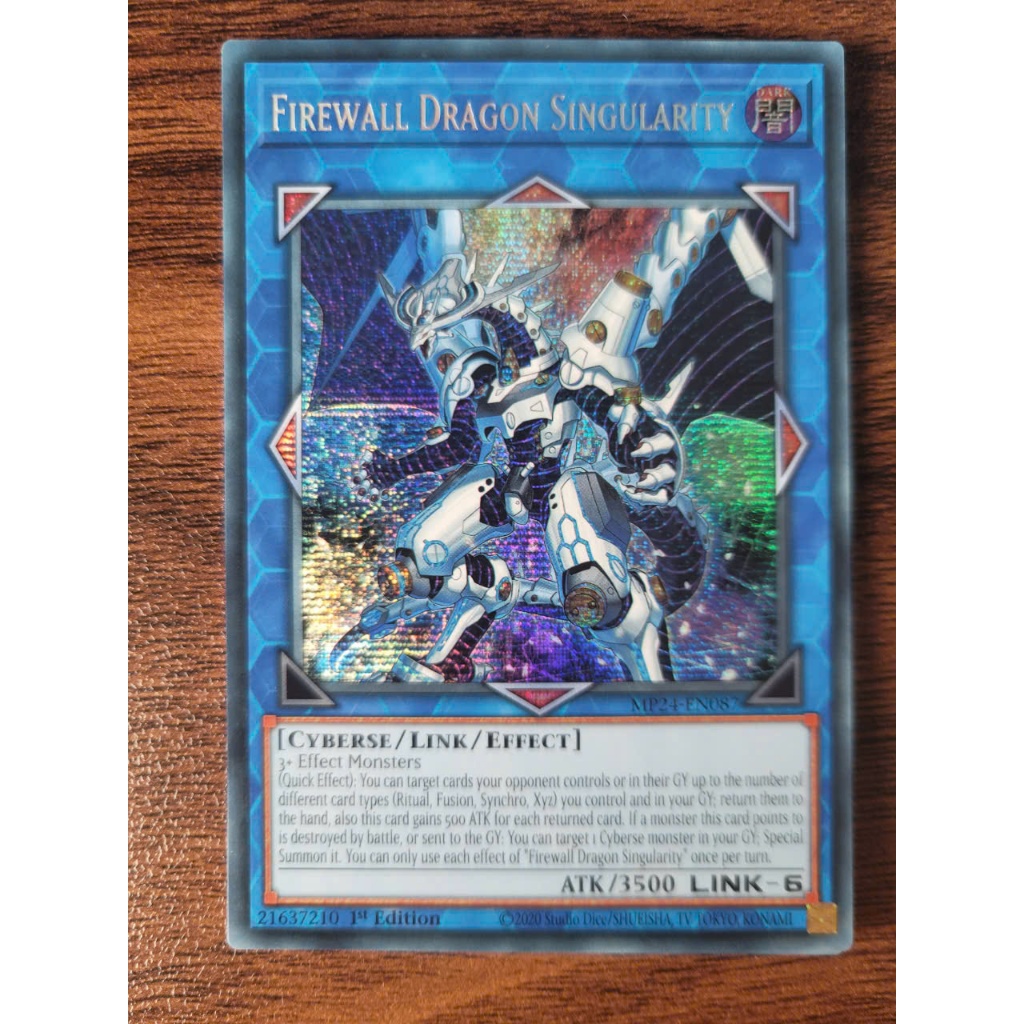 Thẻ bài Yugioh - TCG (UK) - Firewall Dragon Singularity - MP24-EN087 - Prismatic Secret Rare 1st ...