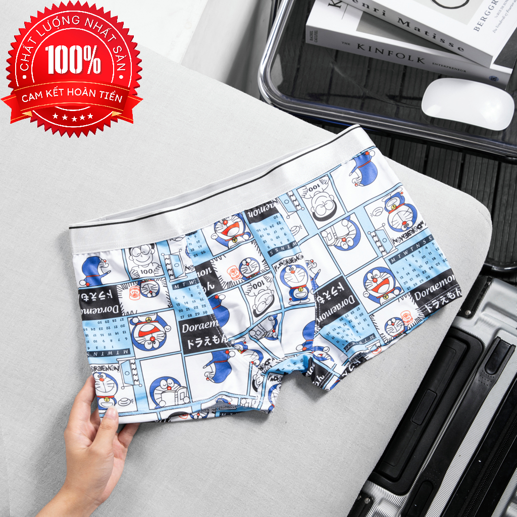 Quần boxer chất thun lạnh mềm mịn siêu mát, thấm hút mồ hôi - Doraemon ...