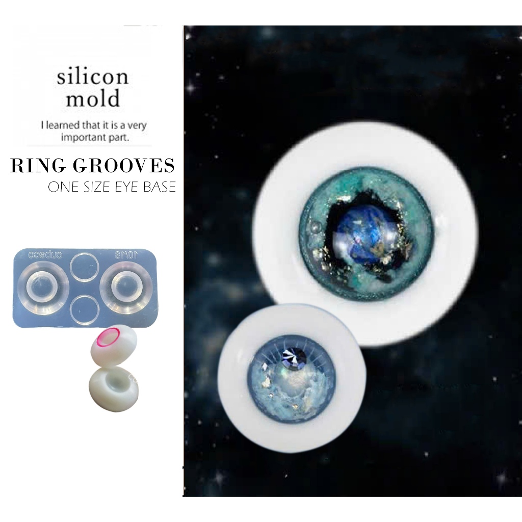 RING GROOVES ONE SIZE EYE BASE Khuôn đổ resin tròng mắt BJD Crystal ...