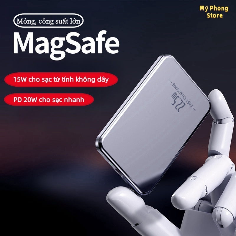 Ultra-Thin metal magnetic powerbank 20W fast charging external battery ...
