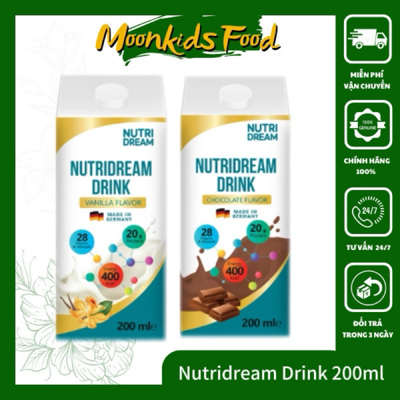 [1 Lốc]Sữa NutriDream Drink 200ml Vị Vani -Chocolate Dành Cho Người Suy ...