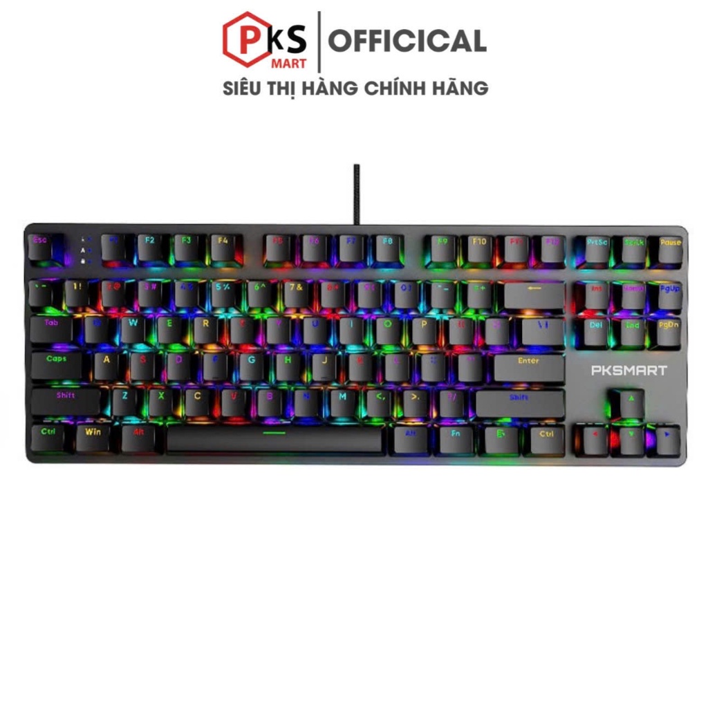 PKSMART K87 - Bàn Phím Cơ Gaming TKL Có Dây - LED RGB 15 Hiệu Ứng - Đổi 8 Màu LED - Anti ...