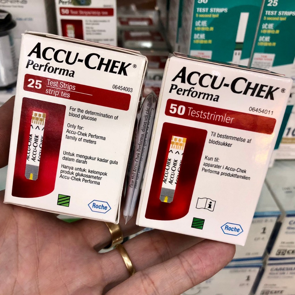 Que thử đường huyết Accu Chek Performa 25 que/ 50 que | Shopee Việt Nam