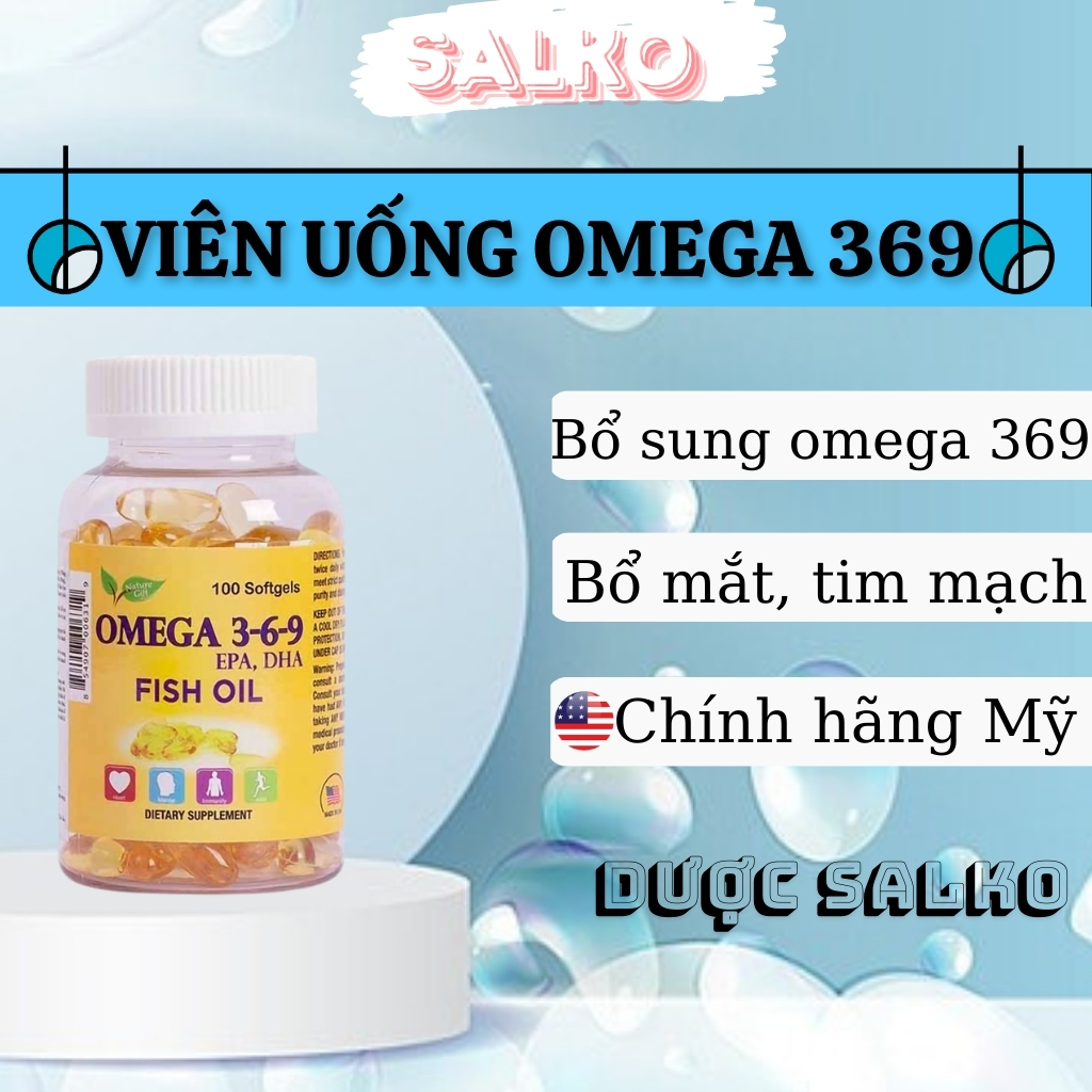 Viên uống Omega 369 Fish Oil [chính hãng Mỹ] giúp bổ não, bổ tim mạch ...