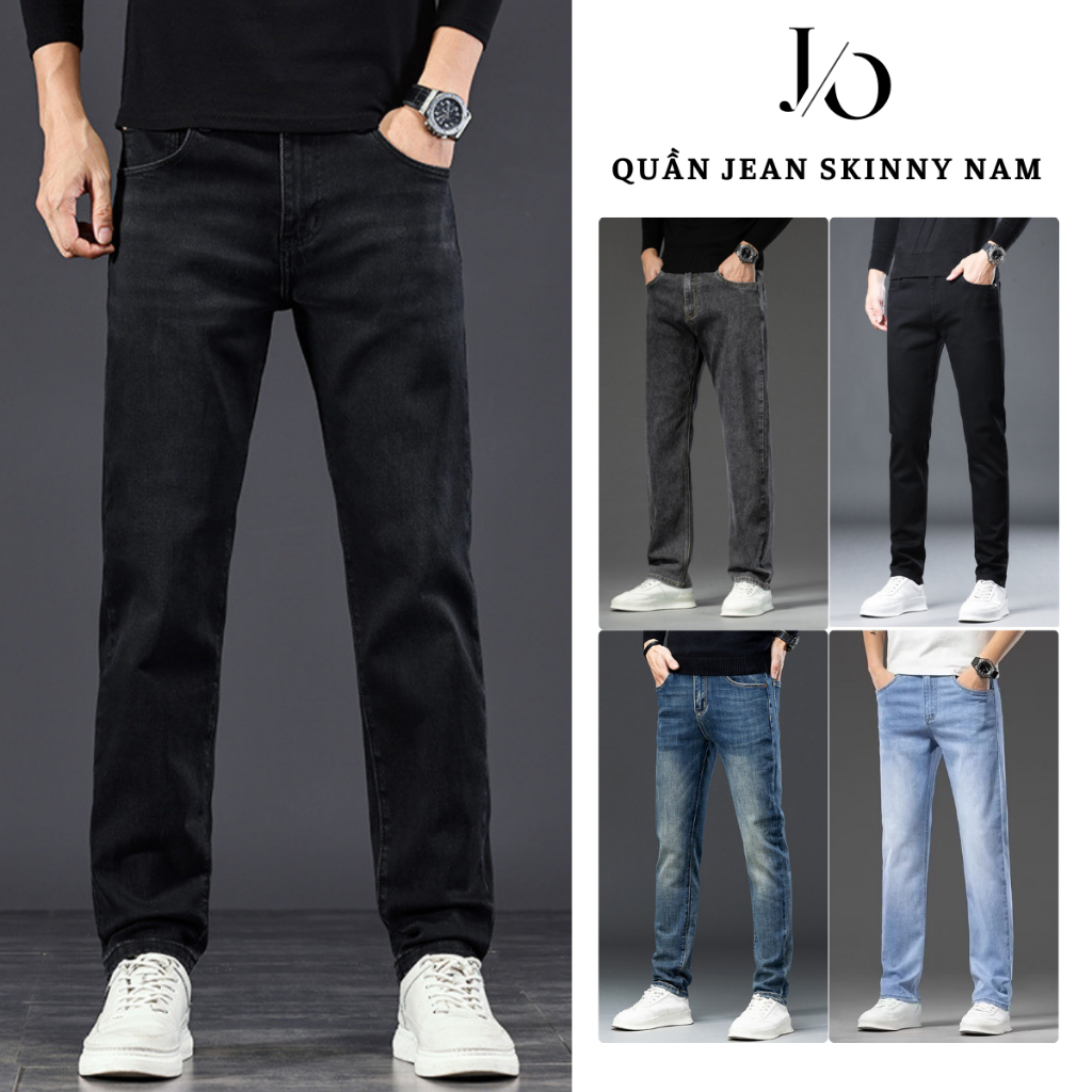 Quần Jean Skinny Nam Xám Đen Co Giãn 4 Chiều Quần Jeans Nam Dáng Ôm ...