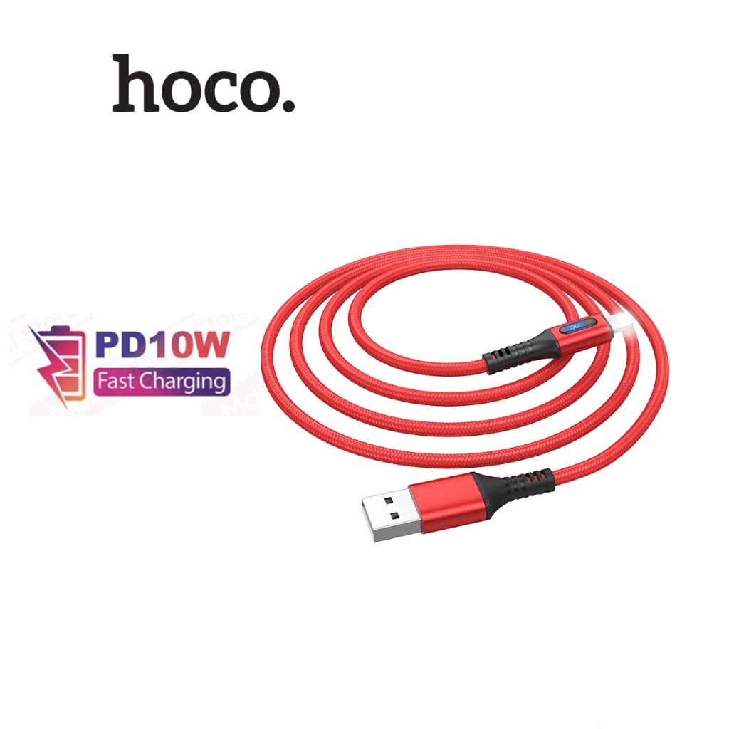 Cáp sạc tự ngắt thông minh PD10W USB to IP Hoco U79 dùng cho ip7/8/X/11/12 đèn LED, dài 120cm ...