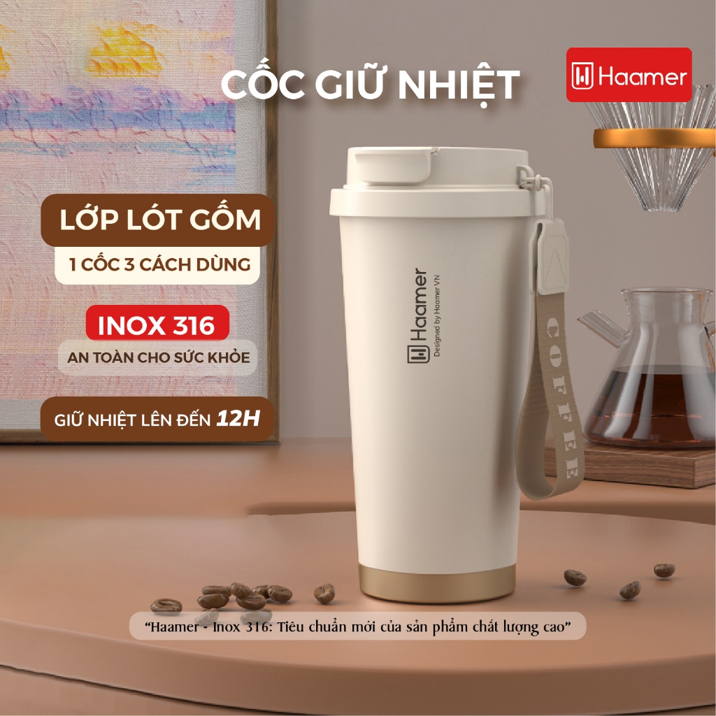 Cốc giữ nhiệt Haamer Inox 316 An Toàn Thực Phẩm, Ly Giữ Nhiệt 8-12h ...