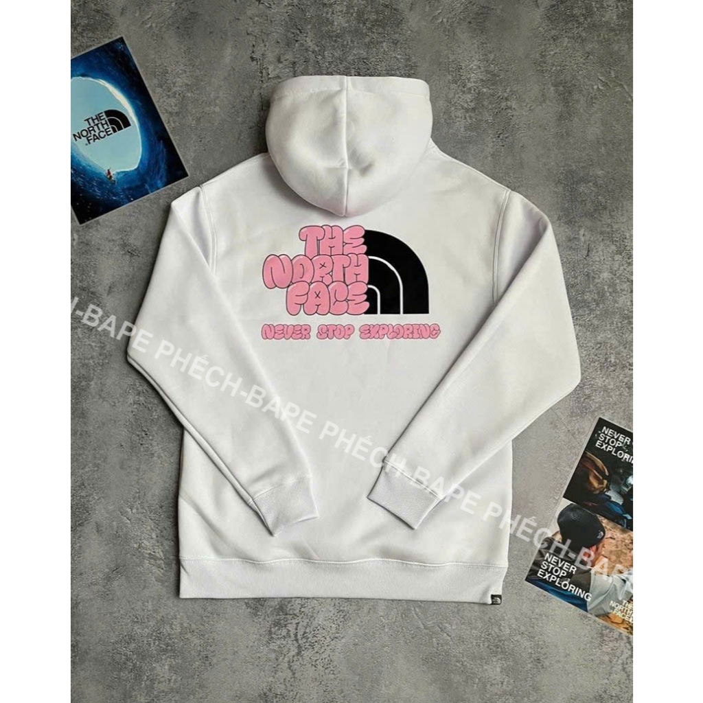 ÁO HOODIE THE NORTH FACE HỒNG FORM RỘNG NAM NỮ UNISEX VẢI NỈ BÔNG CAO ...