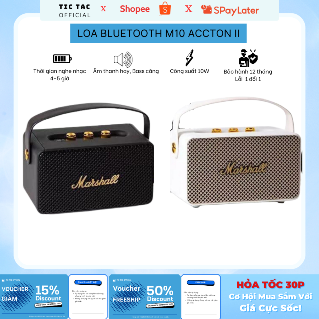 Loa bluetooth M10 ( TẶNG LOGO ) Công Suất 20w, Chỉnh Bass Trep, Pin ...