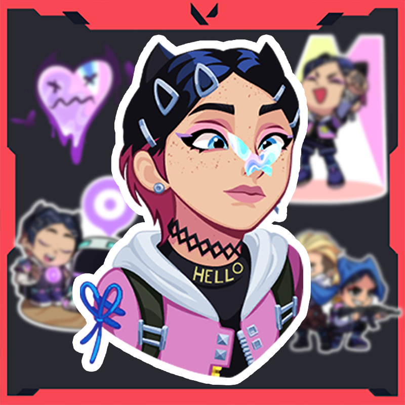 Sticker Valorant - Hình dán Agent Clove (set 7 hình) | Shopee Việt Nam
