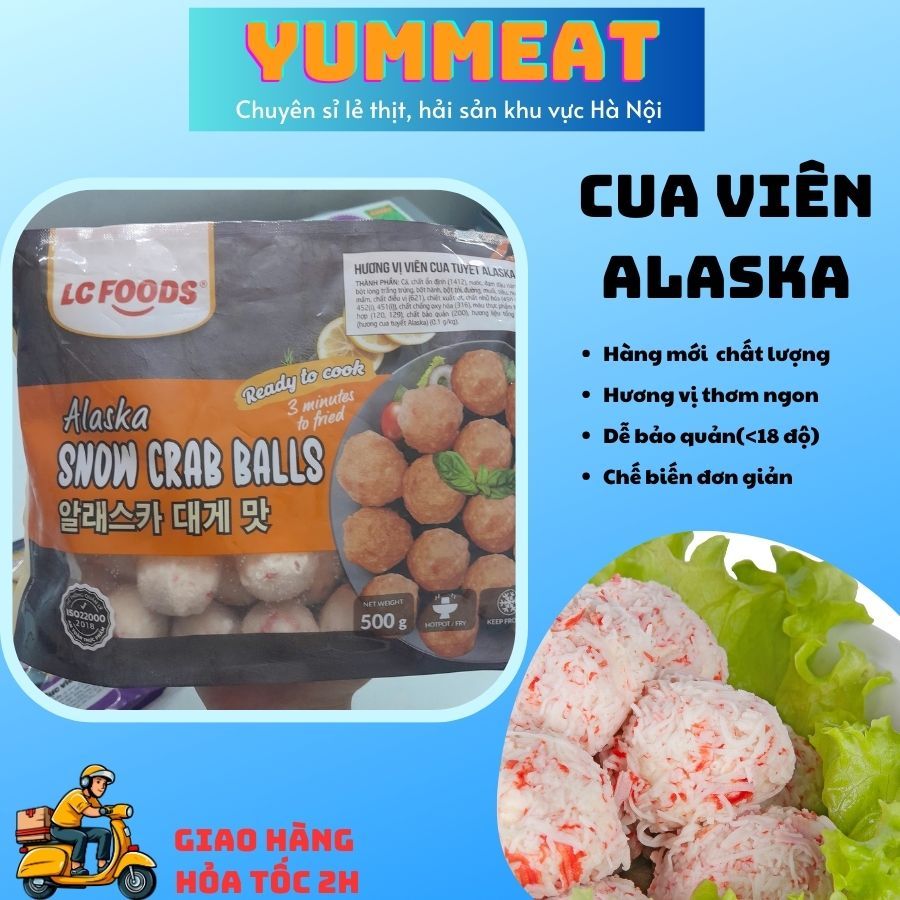 Viên cua tuyết alaska ( gói 500gr ) chiên rán thả lẩu đều ngon | Shopee ...