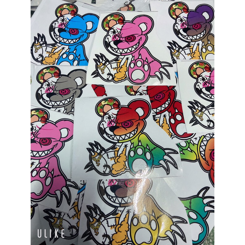 Tem sticker GẤU MA dán mọi vị trí tem dán xe chống bong phai màu ...