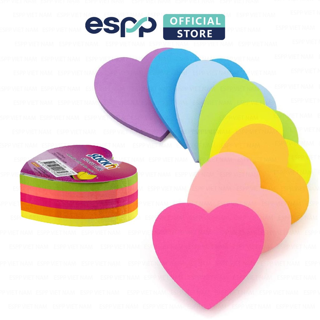 Xấp 250 tờ giấy note hình trái tim 64 x 67mm - Hopax Stick'n | Shopee ...