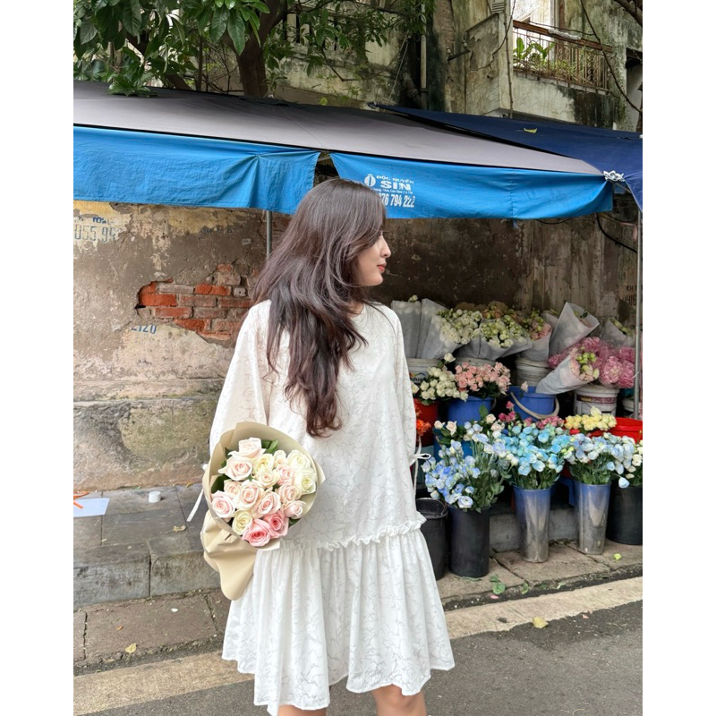 Tana dress - Đầm babydoll xô hoa tay lửng Ma Vie | Shopee Việt Nam