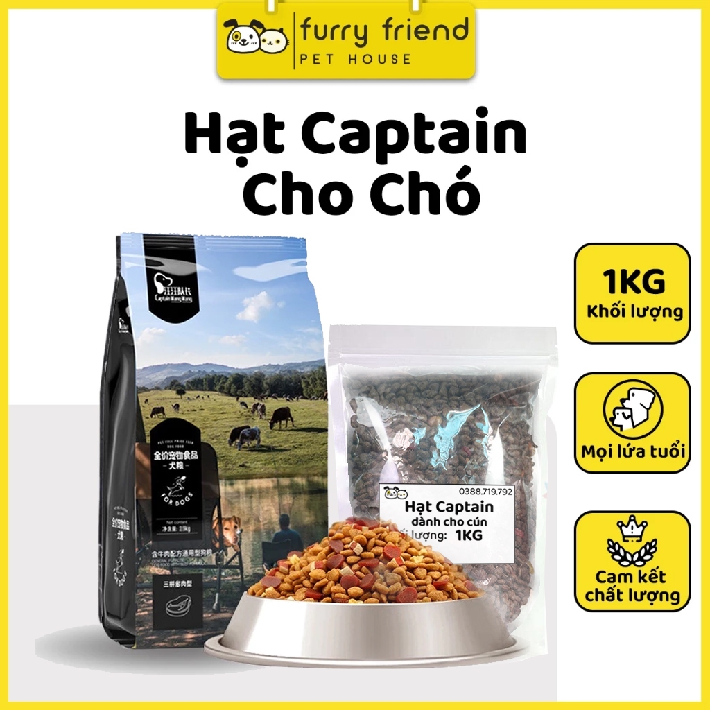 Thức Ăn Hạt Captain Cho Chó Mix Topping - Túi Chiết 1KG | Shopee Việt Nam
