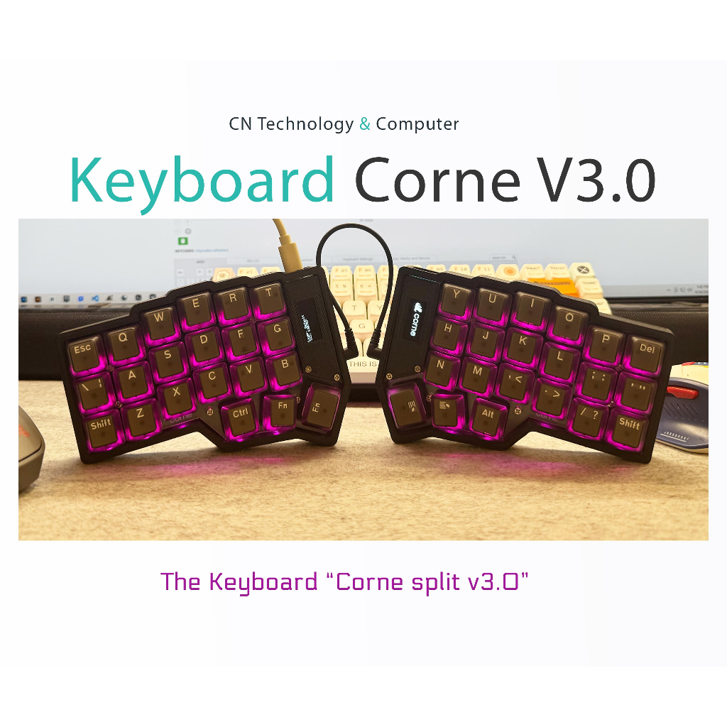 Bàn Phím Corne V3.0 RGB Mạch Xuôi Đã Hoàn Thiện Sử Dụng Atmega32u4 Hỗ ...