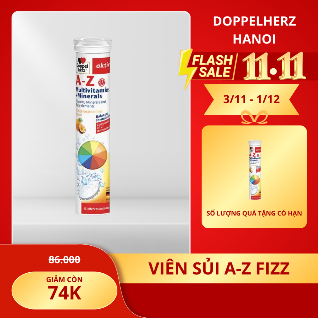 Viên sủi vitamin tổng hợp Doppelherz A-Z Fizz Multivitamins and ...