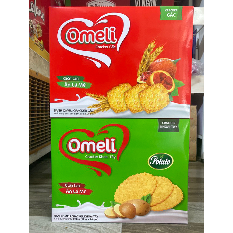 Bánh Khoai Tây Omeli Cracker Hộp 288g(24 gói x12g) | Shopee Việt Nam