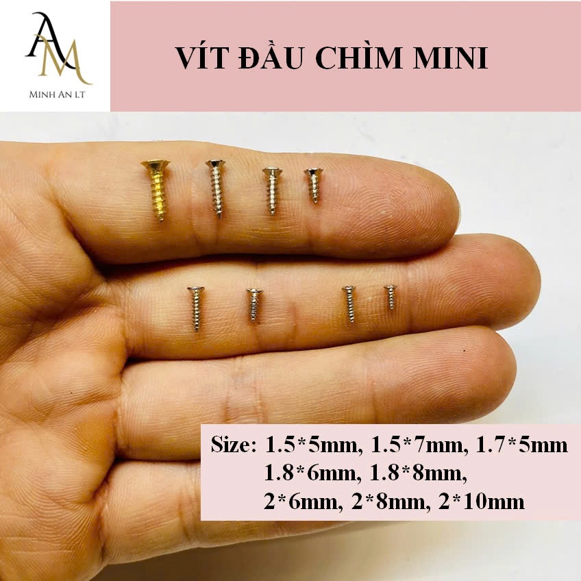 (500 con) Vít Mini (M1.5 | M1.7 | M2.0 | M2.5 | M3.0), Vít Bắt Gỗ, Nhựa ...