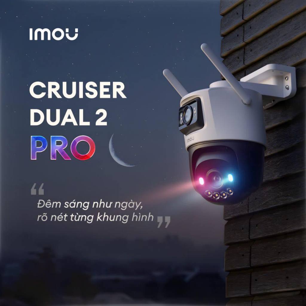 Camera WIFI Imou cao cấp ngoài trời 2 mắt quan sát ban đêm siêu nhạy ...