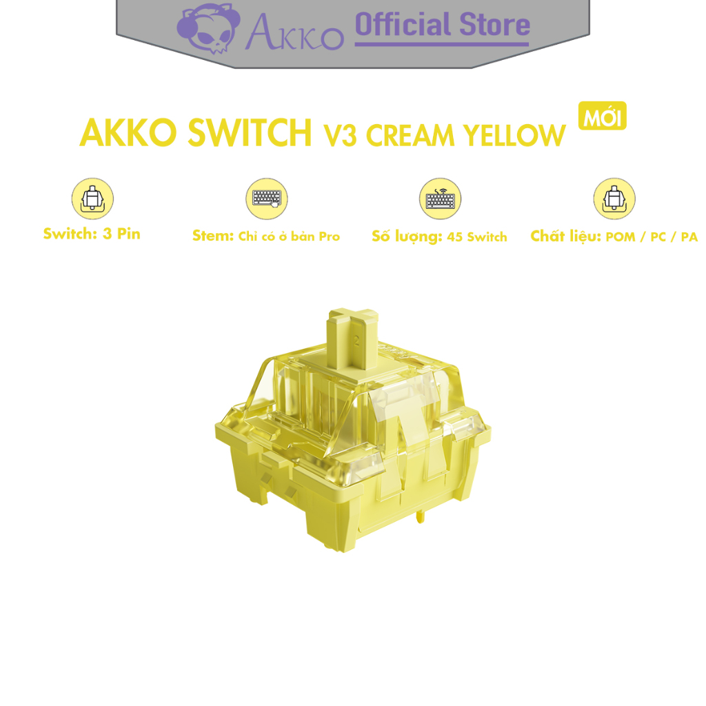 AKKO Switch V3 / Cream Yellow [ 45 switch ] - Hàng Chính Hãng | Shopee ...