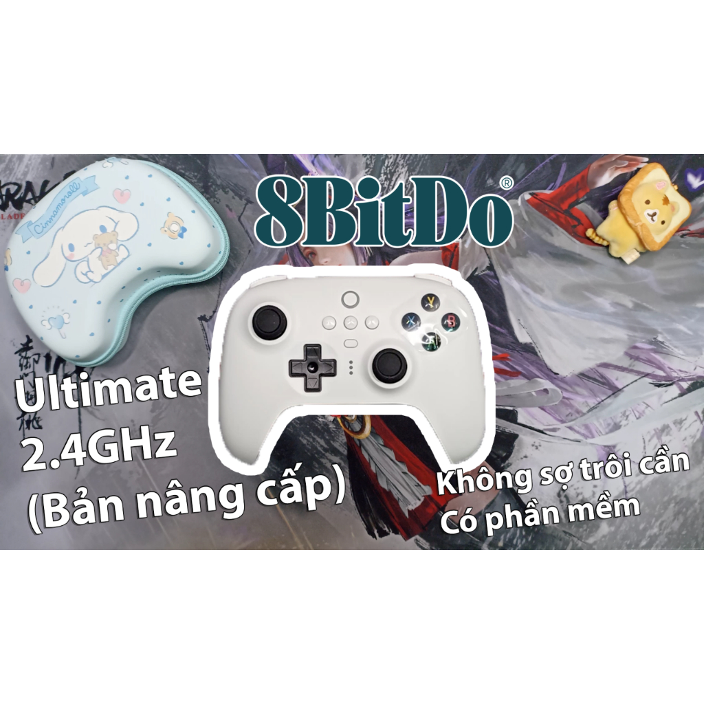 Tay cầm 8BitDo Ultimate 2.4GHz | Màu Trắng | Có dock sạc | Dây Type C | Cần Analog cảm biến Hall ...