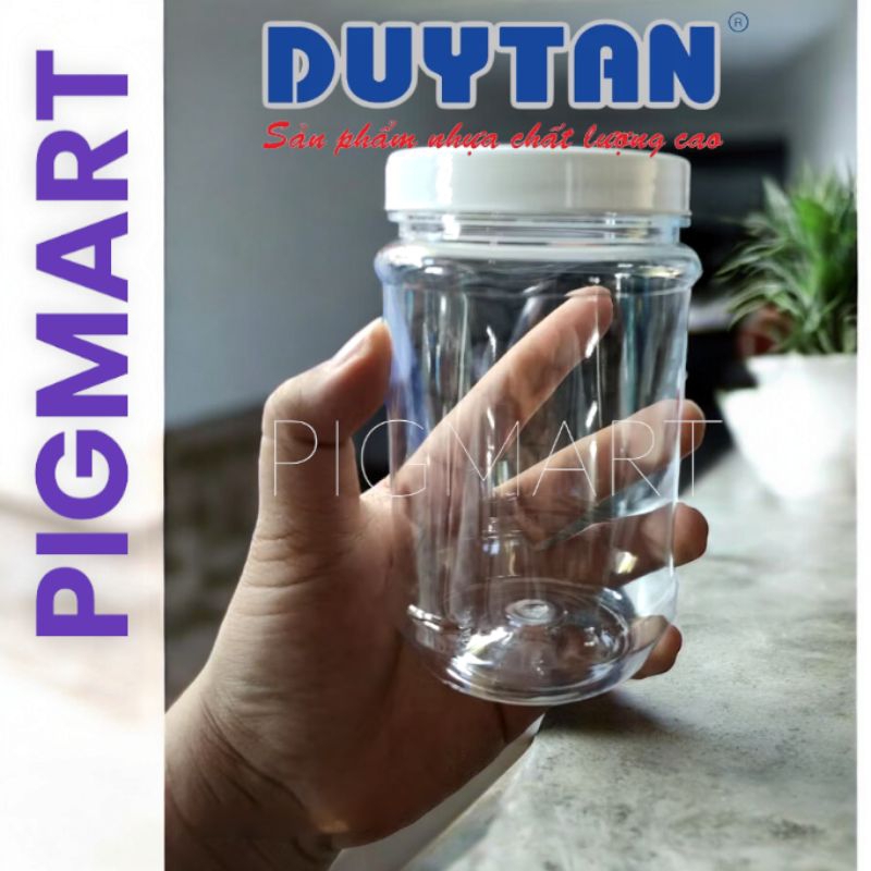 Hũ nhựa PET tròn Duy Tân 500~600g nắp trắng Hũ đựng thực phẩm Duy Tân ...