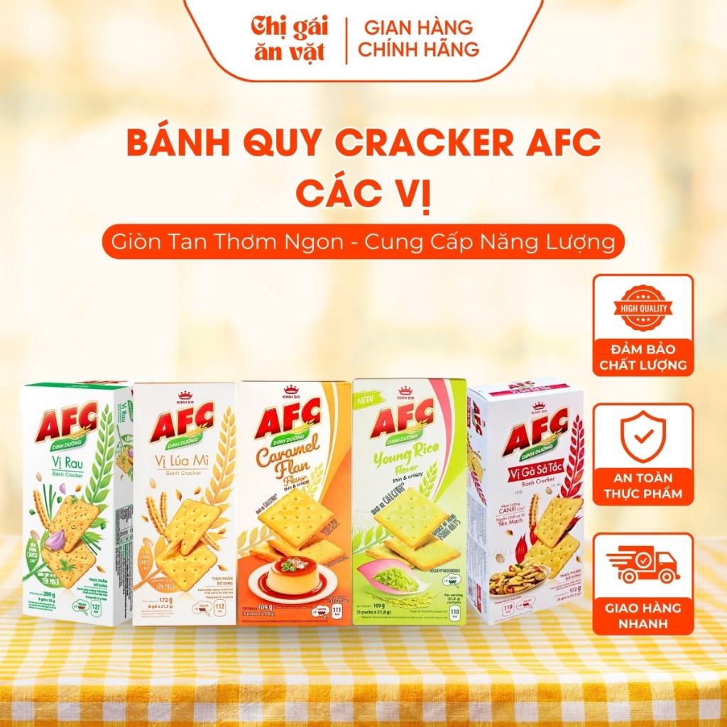 Bánh Quy Mặn Cracker AFC Nhiều Vị Giòn Tan Thơm Ngon Ăn Kiêng Cung Cấp Năng Lượng Hộp 172g ...