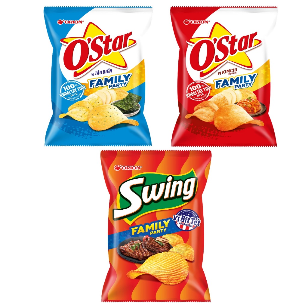 Snack khoai tây Orion O'star/Swing các vị Family party size 152g ...