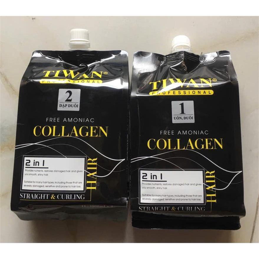 Cặp thuốc duỗi tóc tiwan collagen 1000ml | Shopee Việt Nam