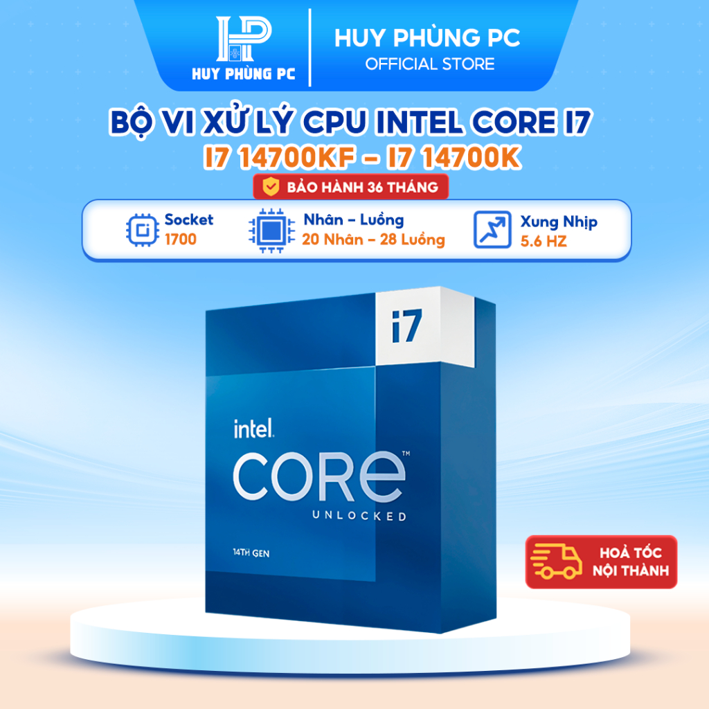 Bộ vi xử lý CPU Intel Core i7 14700KF - i7 14700K Full Box - Bảo hành ...