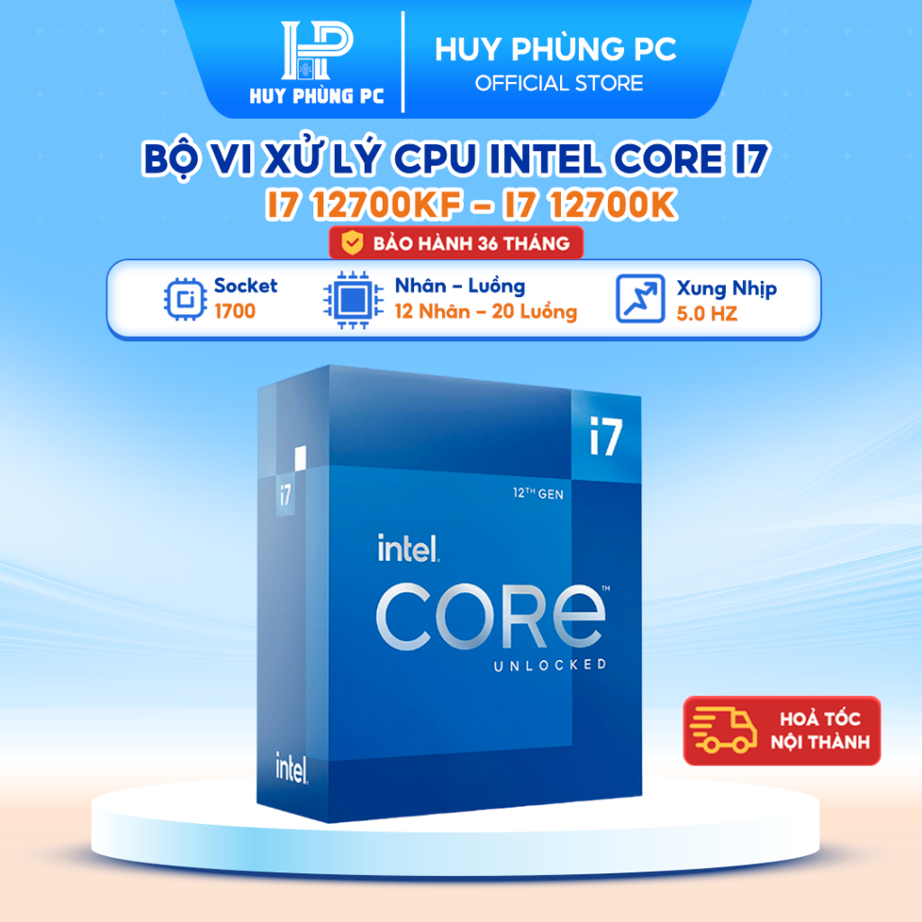 Bộ vi xử lý CPU Intel Core i7 12700KF - i7 12700K Full Box - Bảo hành 36 tháng | Shopee Việt Nam