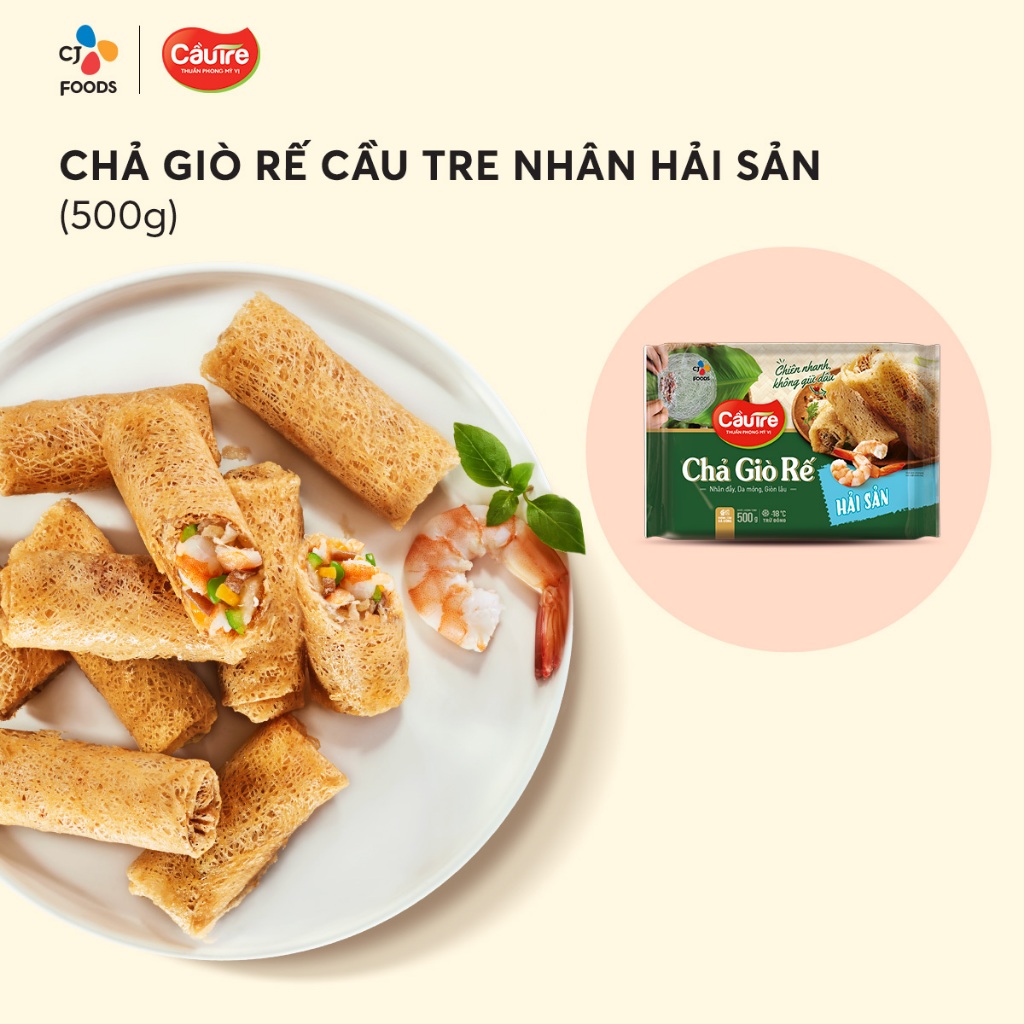 [Hỏa tốc] Thùng 12 gói Chả giò rế Cầu Tre nhân Hải sản (500g x 12 gói ...