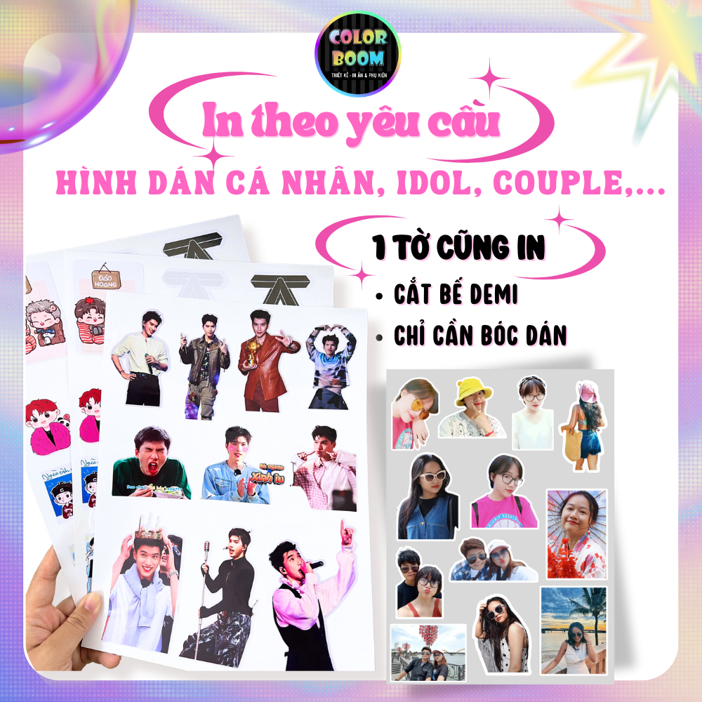 In Hình Dán Sticker Cá Nhân, Idol, Couple Theo Yêu Cầu – In Sticker A4 ...