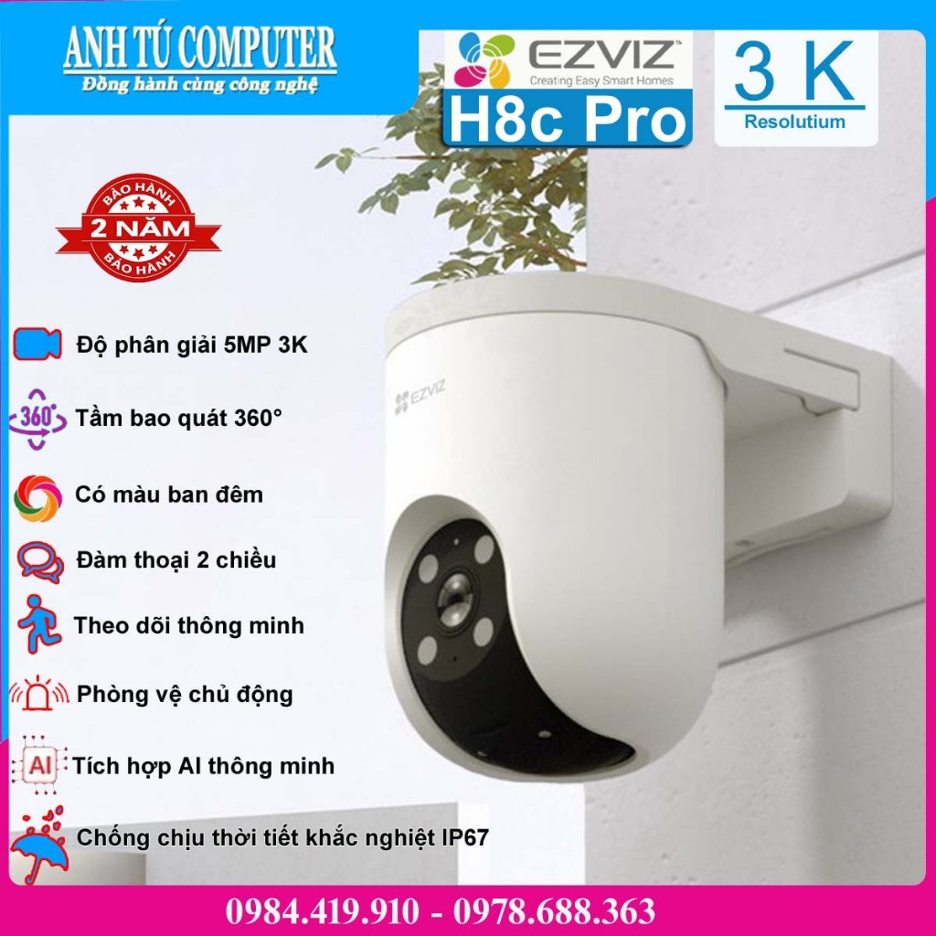 Camera WiFi EZVIZ H8C Pro 3K 5MP | Shopee Việt Nam