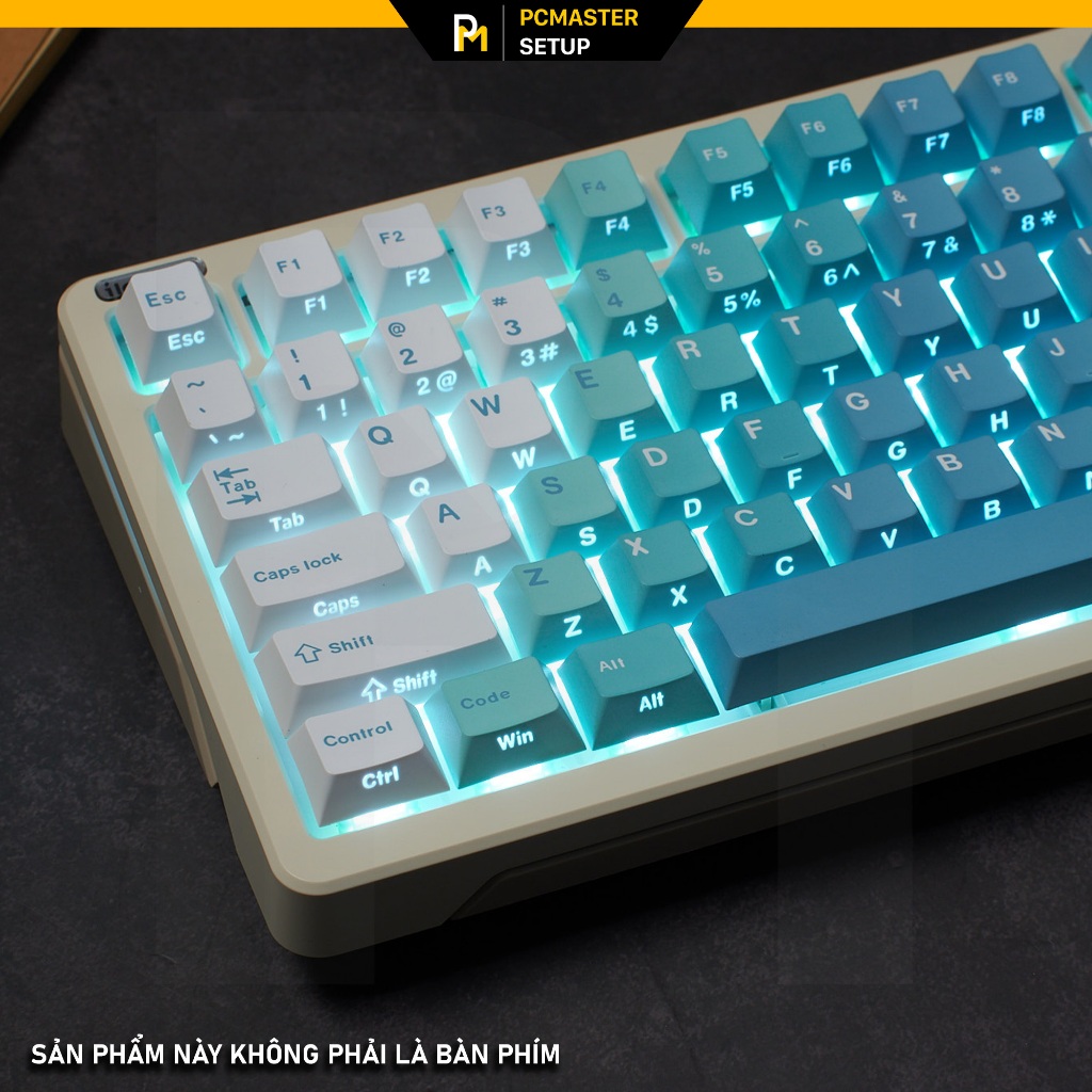 Keycap pbt xuyên led Yeti họa tiết in dyesub xuyên led side print ...