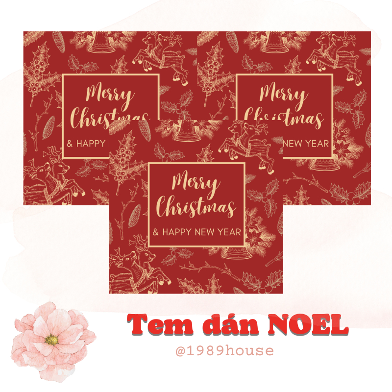 [#8NOEL] 48 Tem 25/12 Noel/Merry Christmas dán hộp quà/ lon pet/ chai ...