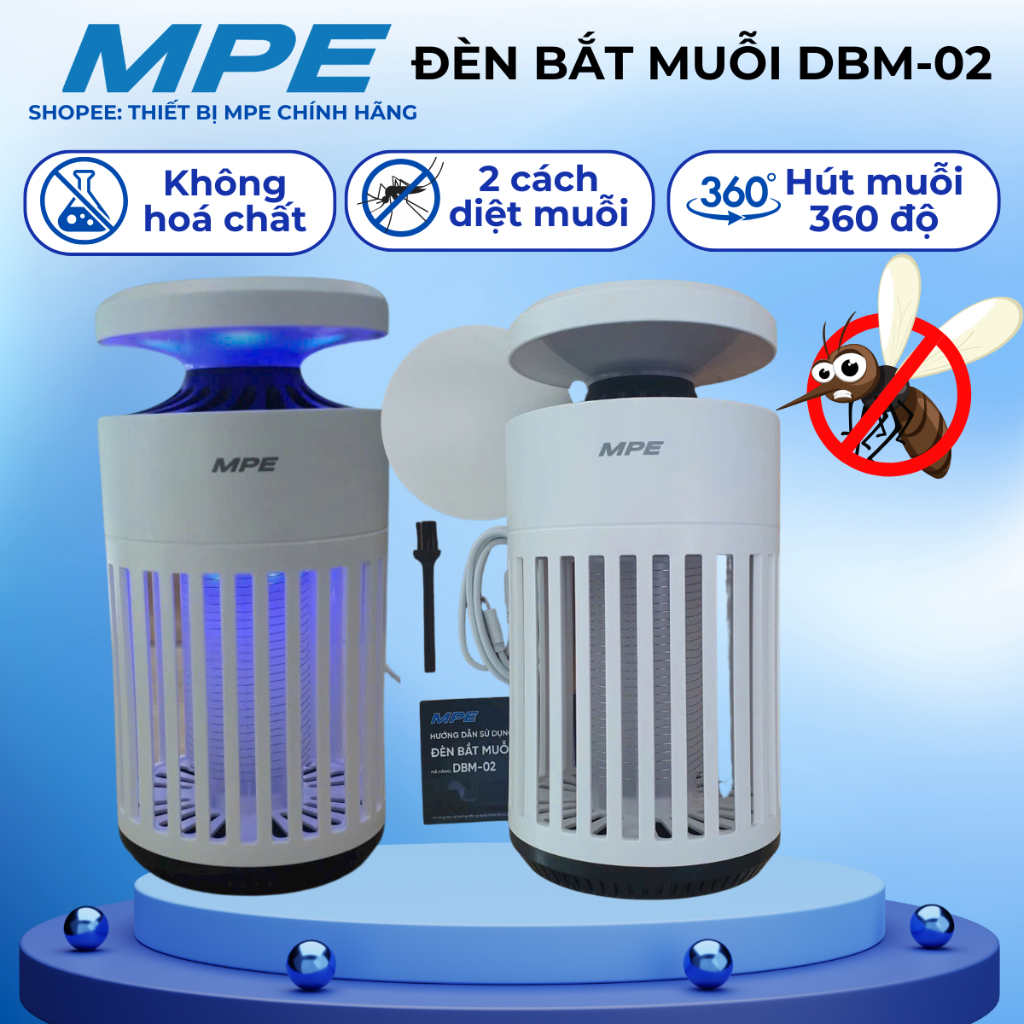 Đèn bắt muỗi MPE DBM-02 công nghệ đèn LED UV hút muỗi 360 độ, cảm biến ánh sáng diệt muỗi 2 ...