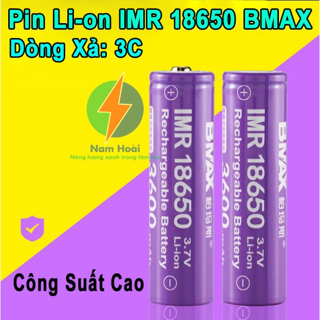 Cell Pin 18650 3.7V Li-ion 3600 mAh Chính Hãng Pin Sạc BMAX | Shopee ...