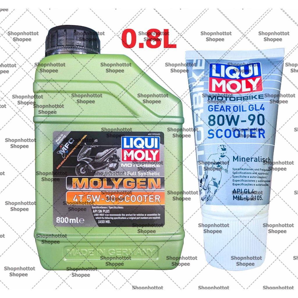 Combo Dầu nhớt xe tay ga Liqui Moly Molygen Scooter 5W30 800ml ( 0.8L ) + Nhớt Lap Liqui Moly ...