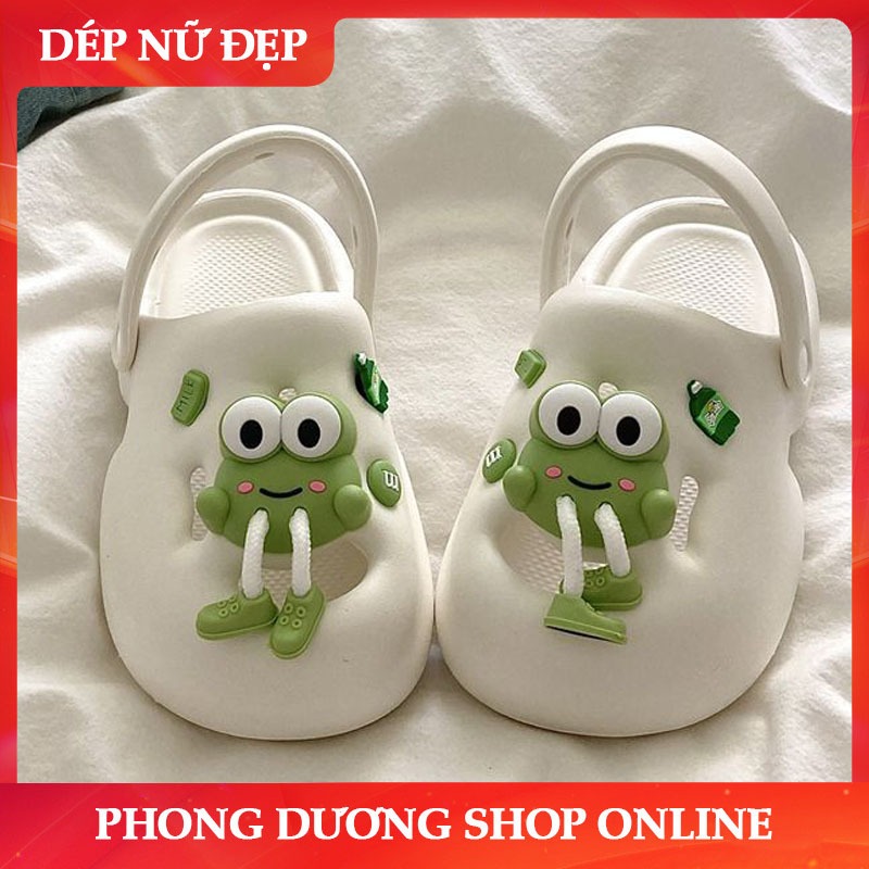 Dép nữ, Dép cross nữ, Dép sục đế EVA 3cm sticker ếch xanh ngộ nghĩnh ...