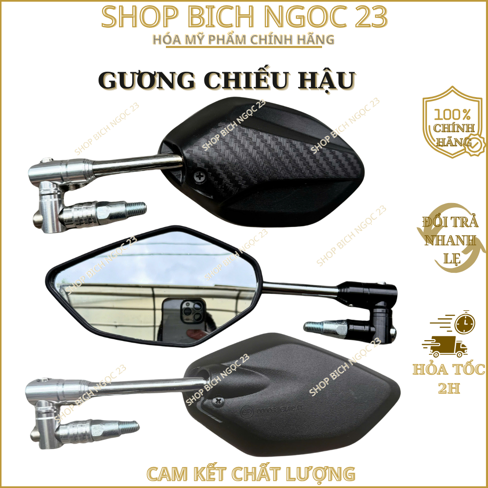Gương chiếu hậu xe máy kiểu xoay nhôm 360 độ MẶT GƯƠNG THU HÌNH ...