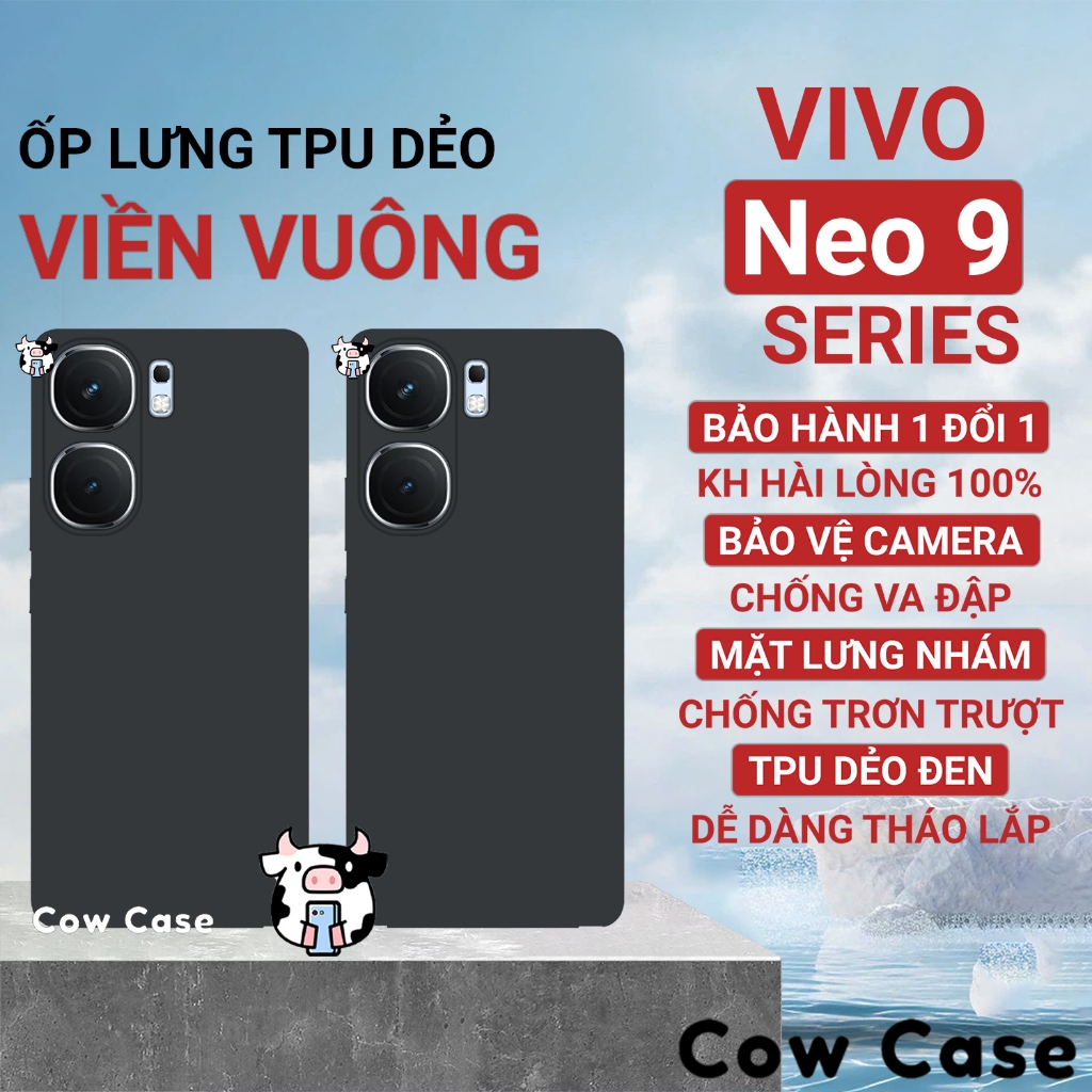 Ốp lưng iQoo Neo 9, Neo9 Pro, 9s Pro Plus TPU đen Cowcase | Vỏ điện thoại Vivo bảo vệ camera 0 ...