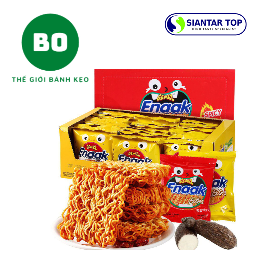 Snack Mì ENAAK Vị Gà Indonesia 30g [HỘP 24 GÓI] - Snack vụn vị Sườn BBQ ...