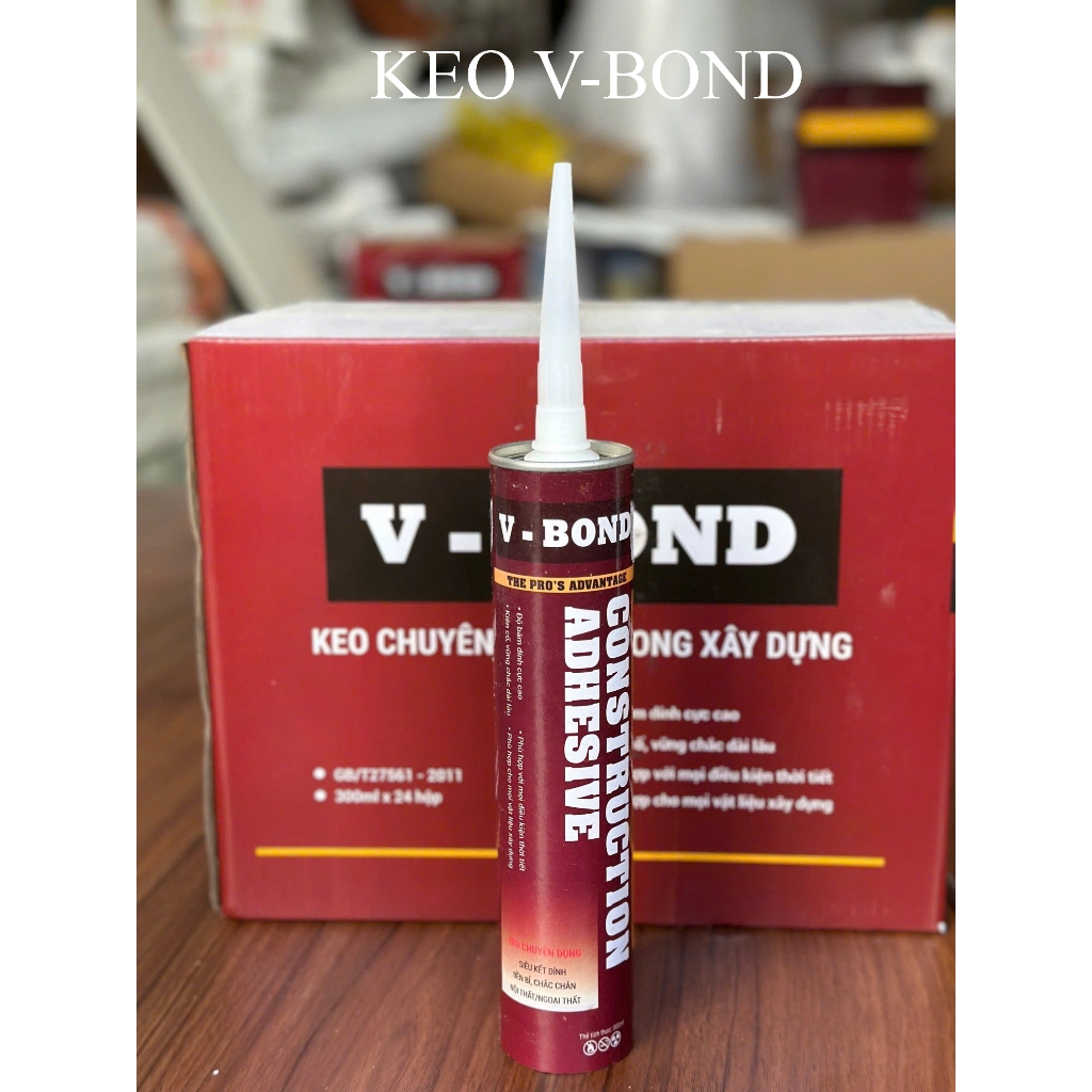 Keo V-bond. Keo gắn tấm ốp PVC, keo gắn nẹp , chỉ phào. Keo kết dính vật liệu nội ngoại thất ...