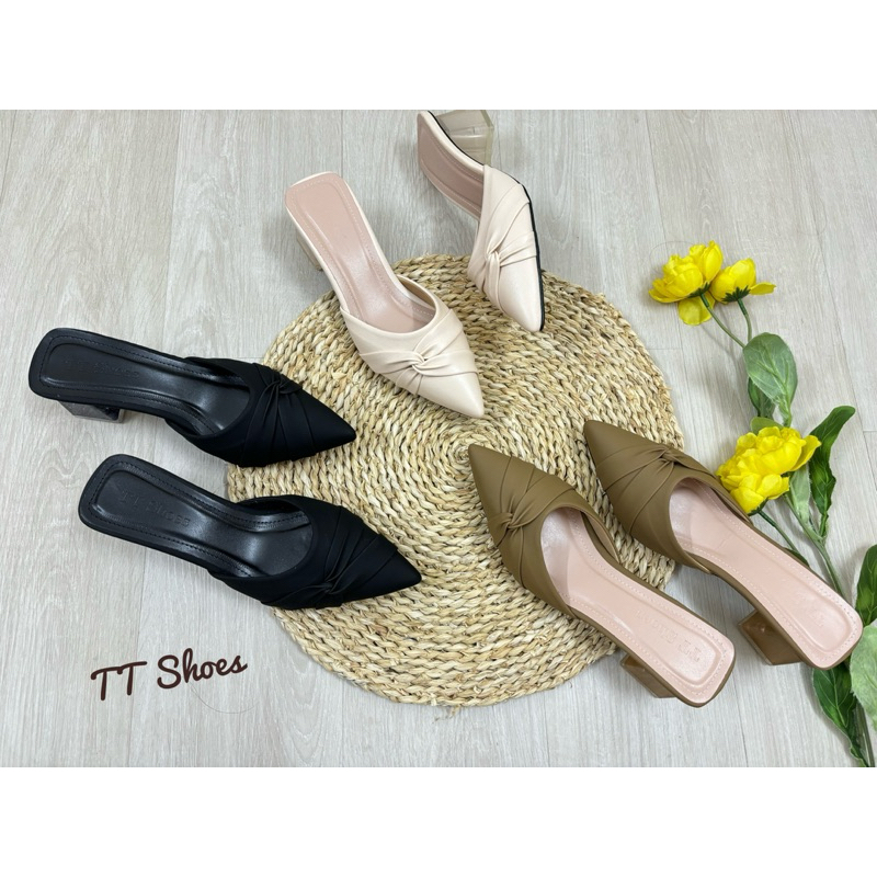 giày sục gót vuông mika màu xoắn bên da sáp TT Shoes sonmk5pxoanbên ...
