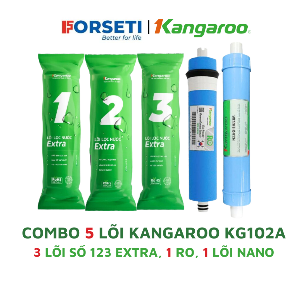 Trọn bộ 5 lõi lọc nước Kangaroo chính hãng dùng cho máy lọc nước ...
